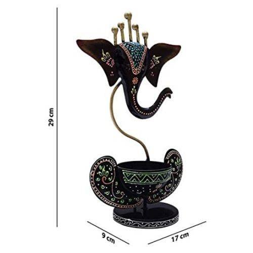 Tea light Ganesha Black - Rajasthani Haat
