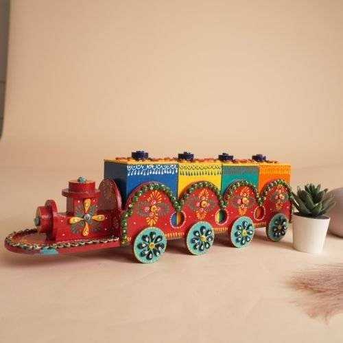 DRY FRUIT TRAIN 4 COMPARTMENTS SERVING CART TROLLEY TRAY THELA ...