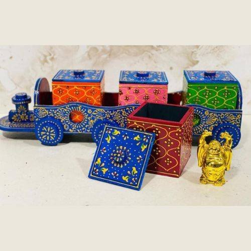 DRY FRUIT TRAIN 4 COMPARTMENTS SERVING CART TROLLEY TRAY THELA ...