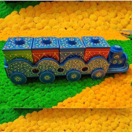 DRY FRUIT TRAIN 4 COMPARTMENTS SERVING CART TROLLEY TRAY THELA ...