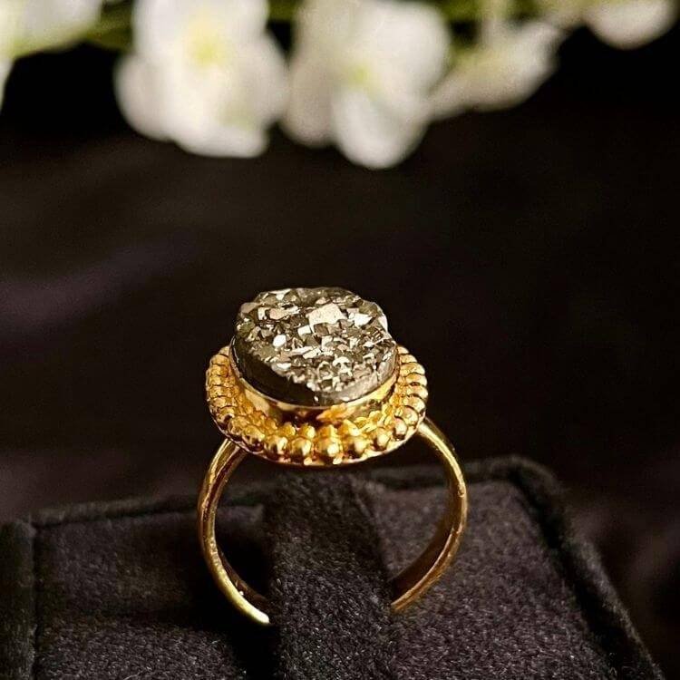 Crystal Pyrite Ring - Rajasthani Haat