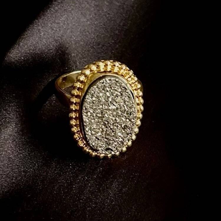 Crystal Pyrite Ring - Rajasthani Haat