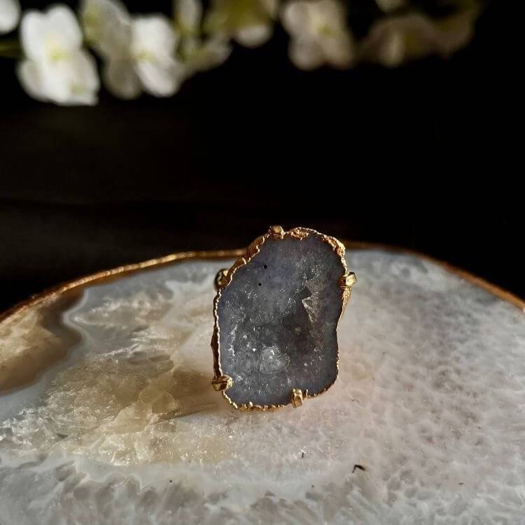 White Druzy Ring - Rajasthani Haat