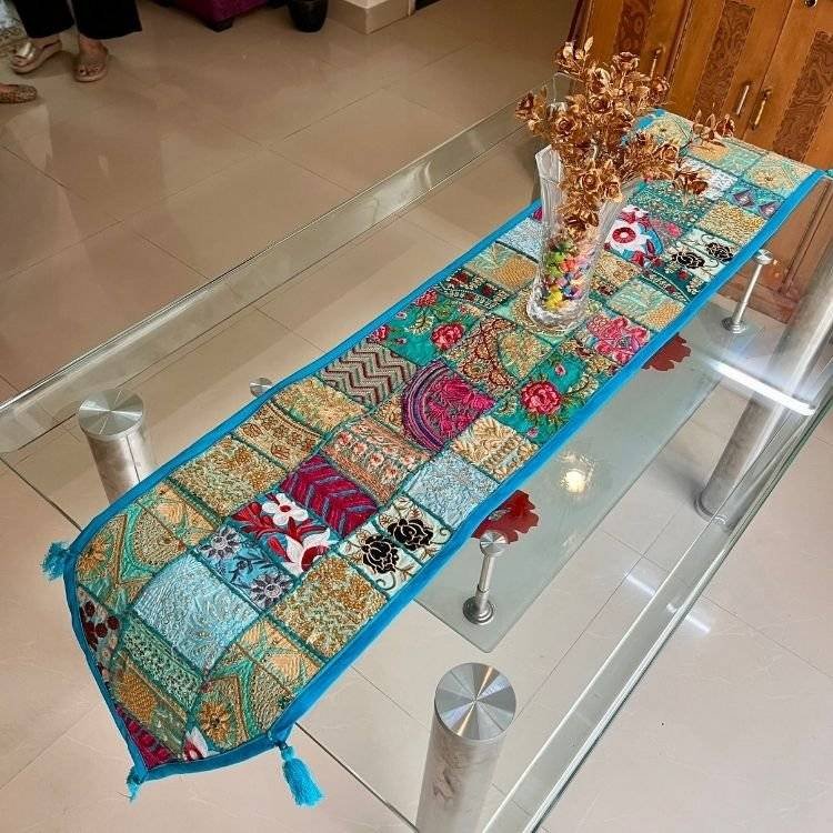 Mosaic Mirage Table Runner and 6 Mats Set - Rajasthani Haat