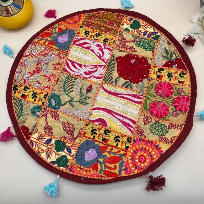 Vedic Vibes Round Table Mat - Rajasthani Haat