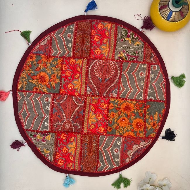 Woven Wanderlust Round Table Mat - Rajasthani Haat